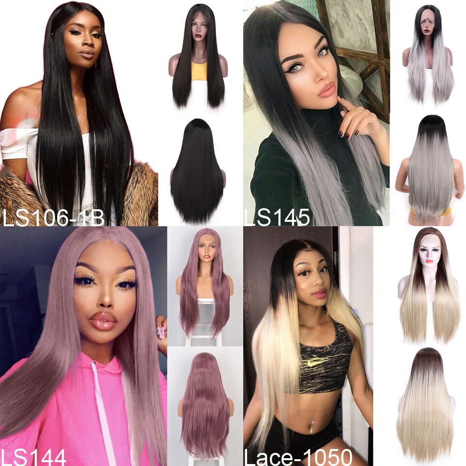 Doris beauty Synthetic Lace Front Wig Black Long S... – Grandado