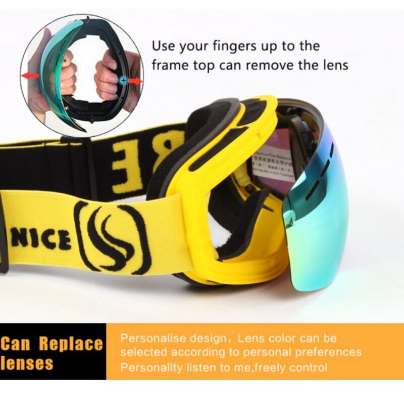 Ski Goggles For Children Uv400 Anti-Fog Glasses Sk... – Vicedeal