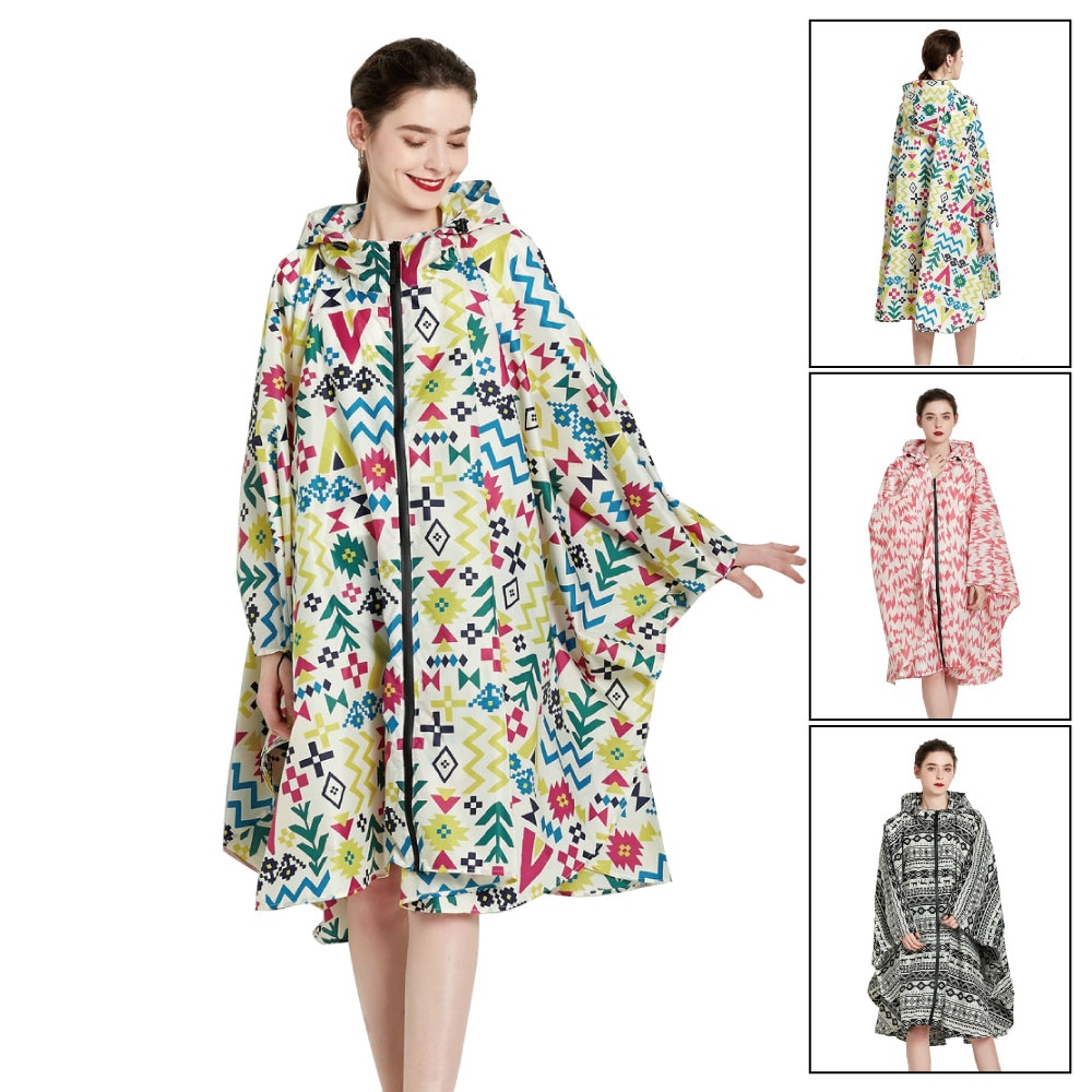 1PC colorful print lightweight waterproof poncho w... – Grandado