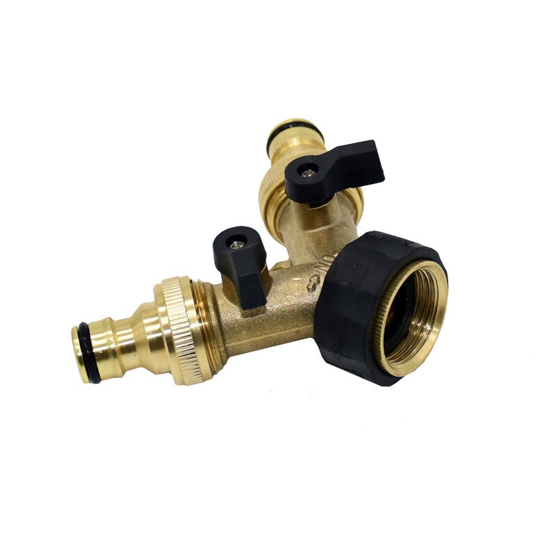 Brass 3/4 Thread 2-way Garden tap water splitter Y... – Grandado