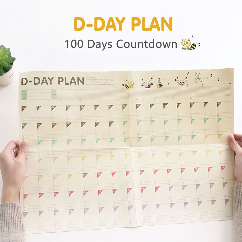 100 tag Countdown-Kalender Periodische Planer Agen... – Vicedeal