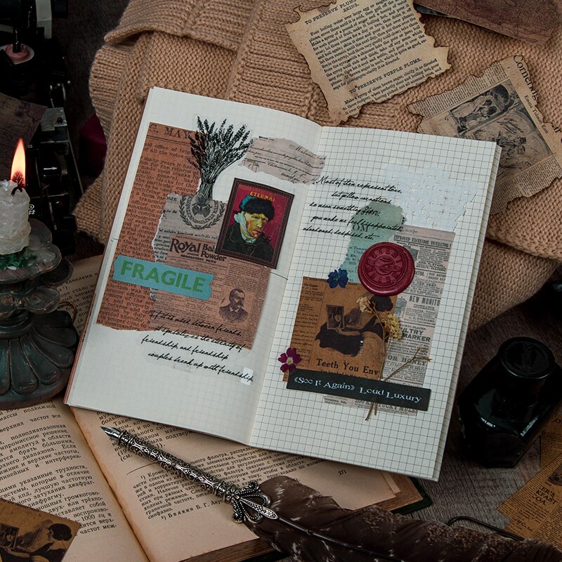 Vintage Antique Bookstore Kraft Paper Scrapbooking... – Grandado