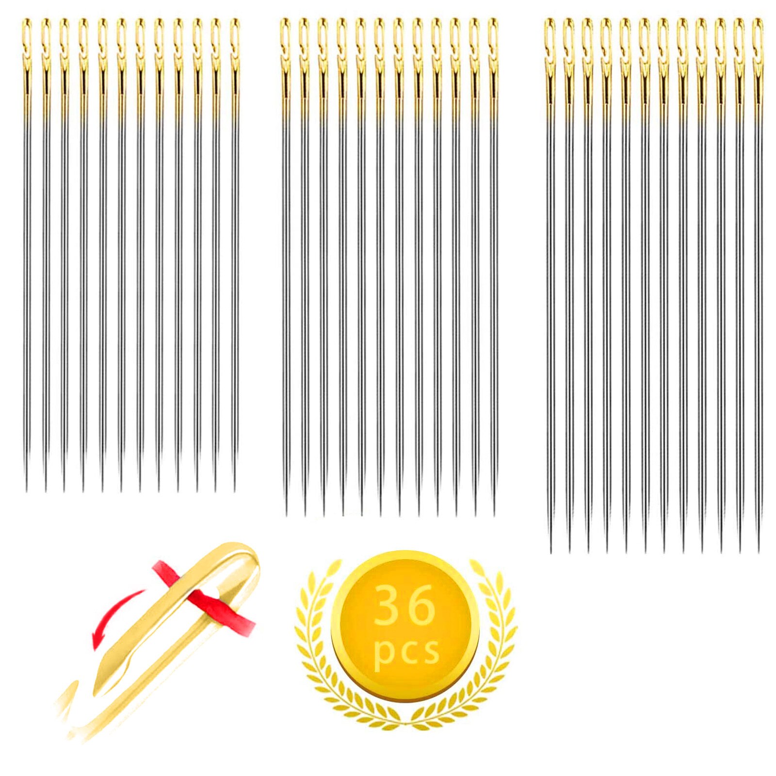 36pcs Self Threading Needle Hand Sewing Needles & ... – Grandado