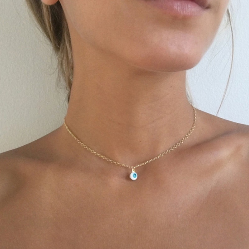 Gargantilla de de mal de ojo, collar delicado de 4... – Grandado