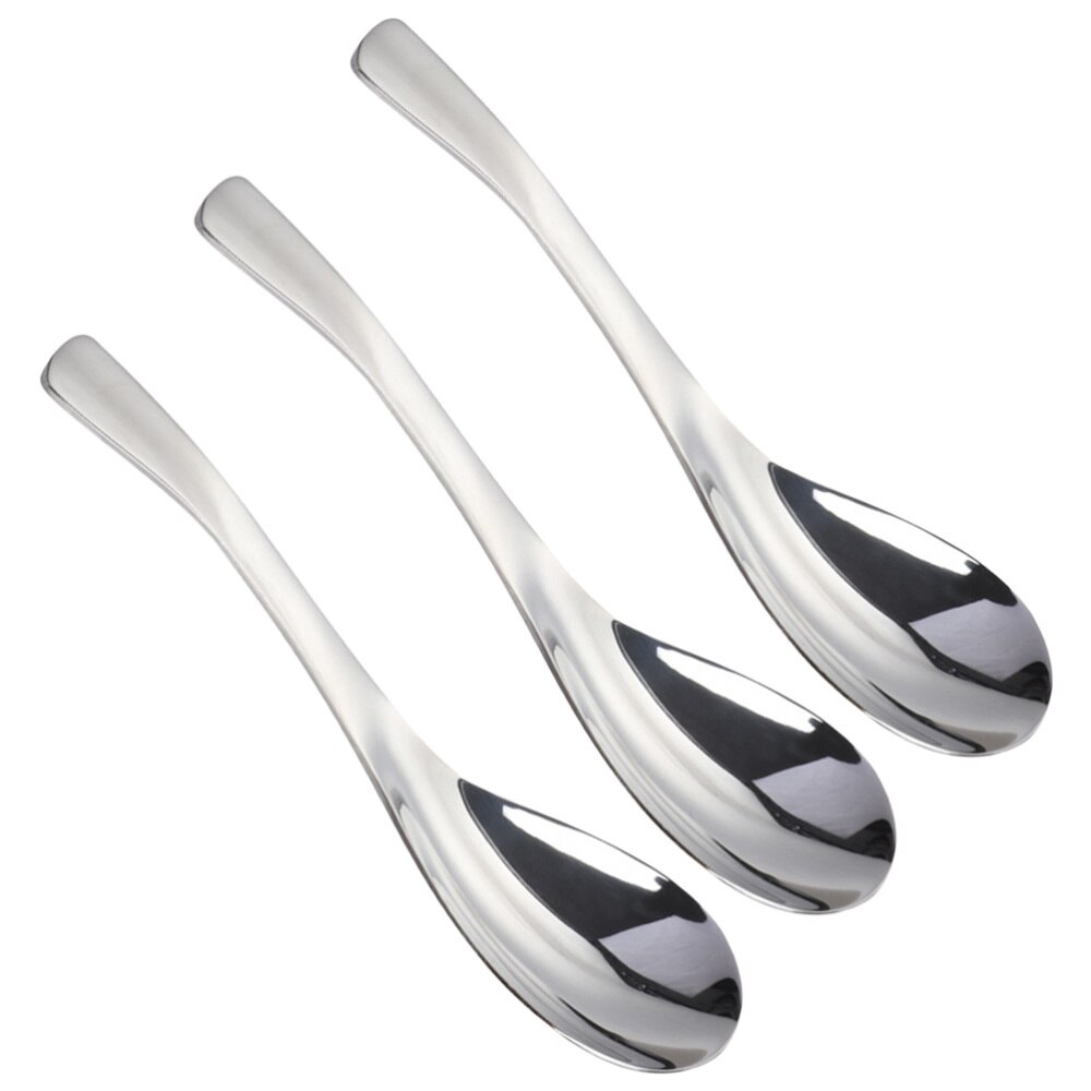 3pcs Stainless Steel Spoon Meal Spoon Soup Spoon R... – Vicedeal