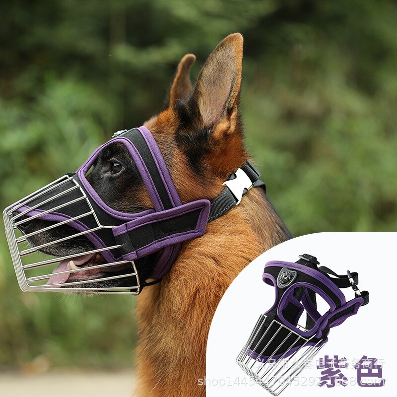 Soft Padded Stainless Steel Cage Muzzle Dog Shephe... – Vicedeal