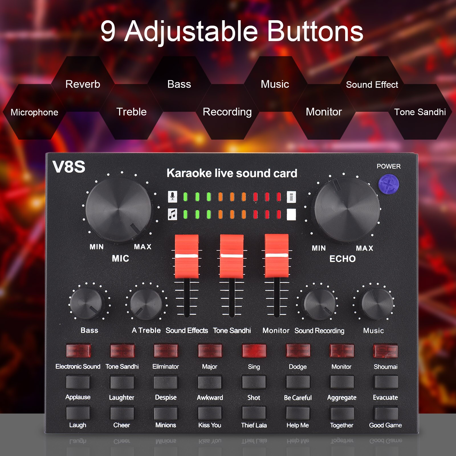 V8S External Live Sound Card Mini Sound Mixer Boar... – Vicedeal