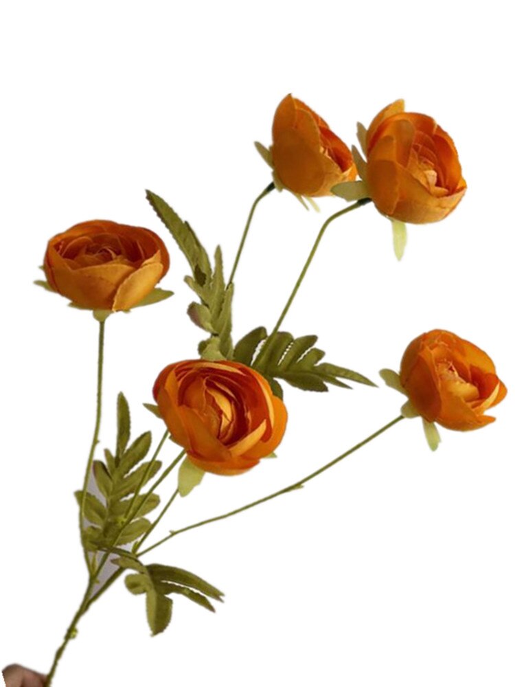 10pcs Faux Tea Rose Flower Stems Artificial 5 Head... – Grandado