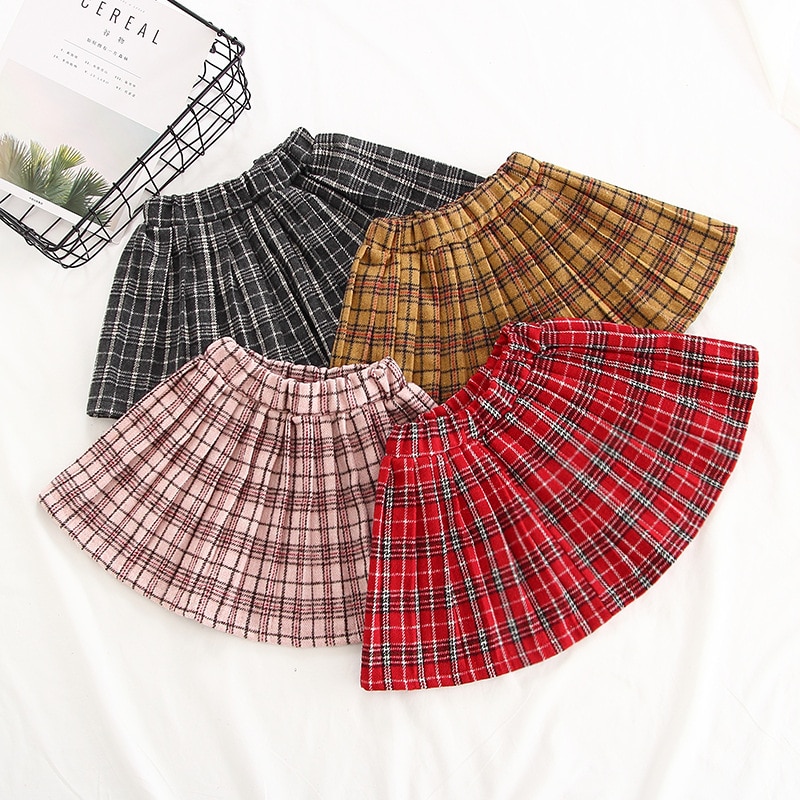 Spring item Girl Plaid Skirt Four Colors – Grandado