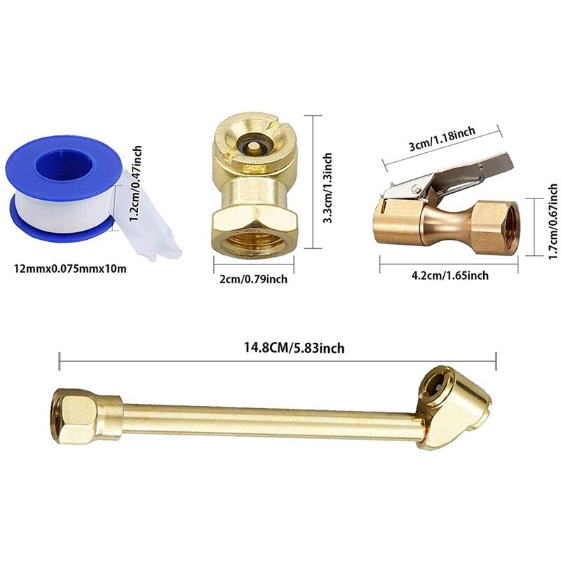 ! 9PCS Heavy Duty Brass Air Chuck Set,Dual Head Ai... – Grandado