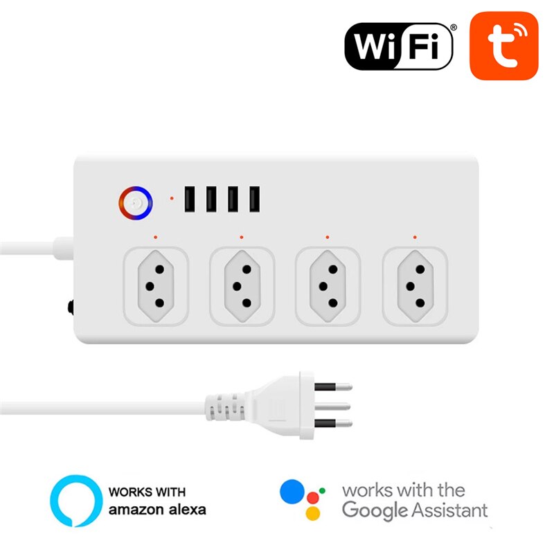 WiFi Smart Power Strip Brazil Plug Smart Power Bar... – Vicedeal