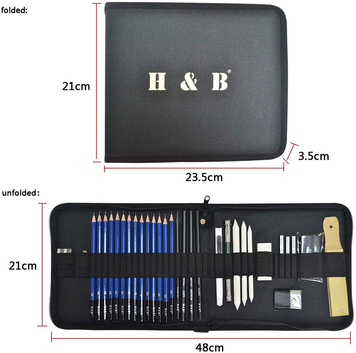 Pack of 36 Art Kit Artist Drawing and Sketching Pe... – Grandado