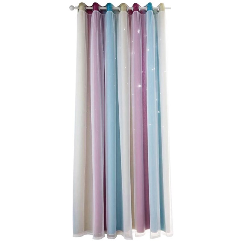 Hollow Star Sky Blue Gradient Stripes Living Room ... – Grandado