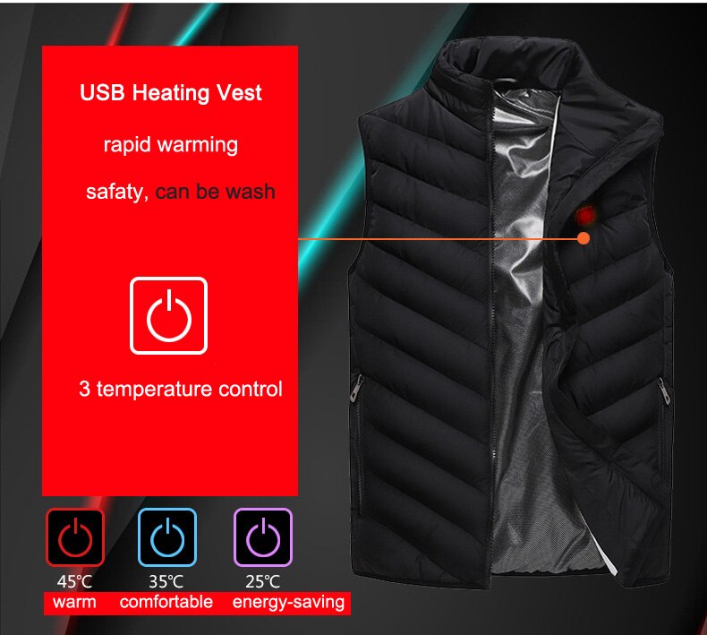 LOMAIYI USB Heated Vest Men Sleeveless Jacket Mens... – Grandado