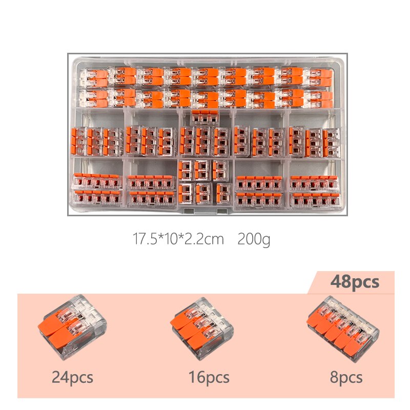 Wire Connector 24/48/72/96 PCS Orange Mini Quick C... – Grandado
