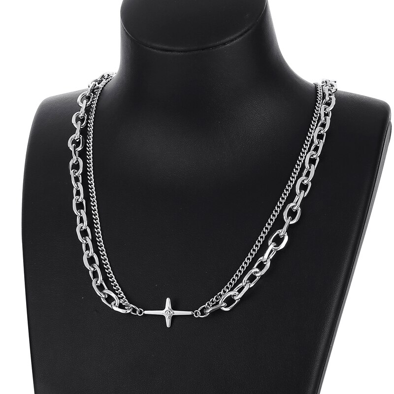 Kalen 8mm O-Chain Double Link Punk Cross Accessori... – Grandado