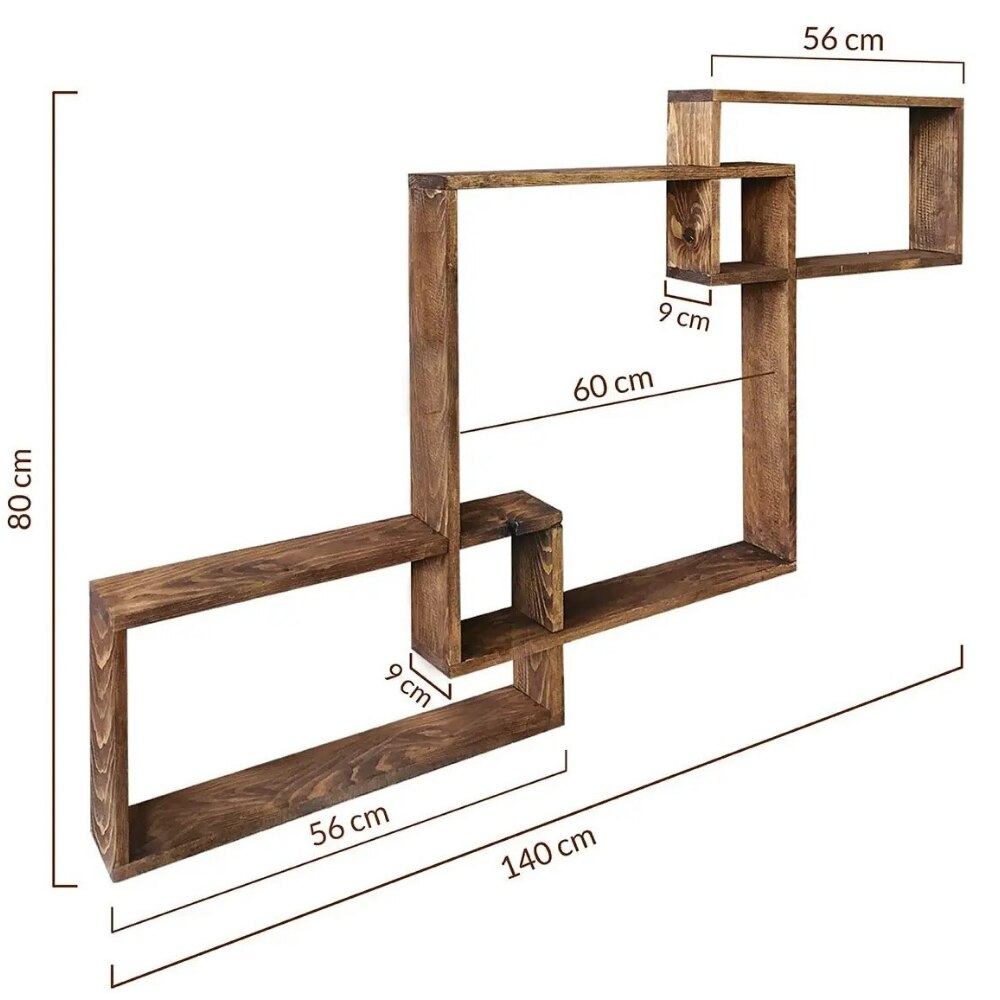 Decorative Wooden 3Pcs Handmade Wall Shelves Rack ... – Grandado