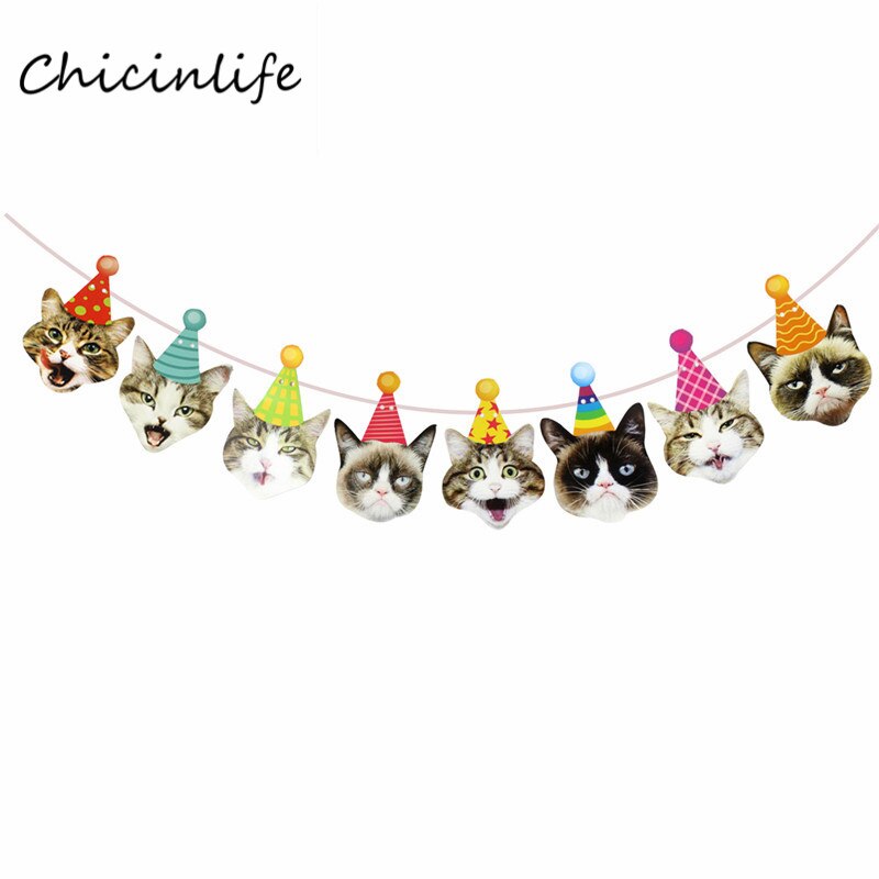 Chicinlife Pet Cat flag Bunting Banner Plate Pet B... – Grandado