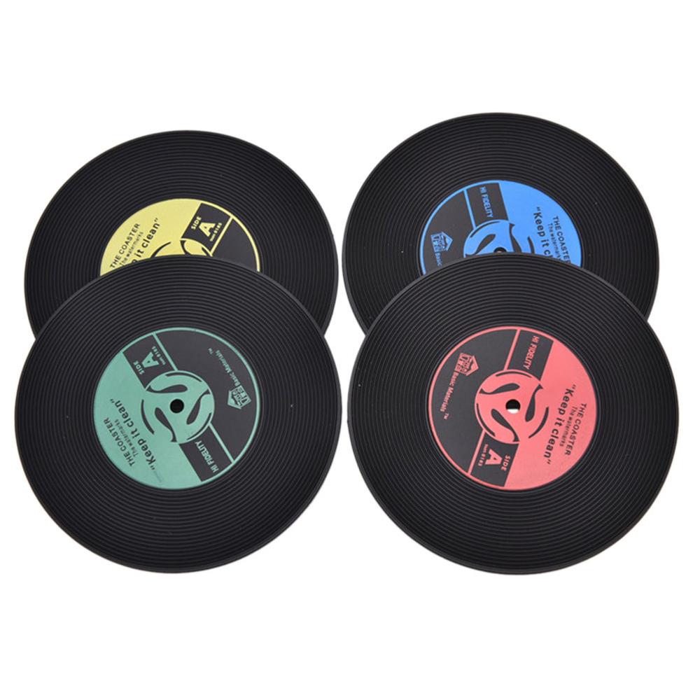 Retro Vinyl CD Album Record Drinks Coasters Table ... – Grandado
