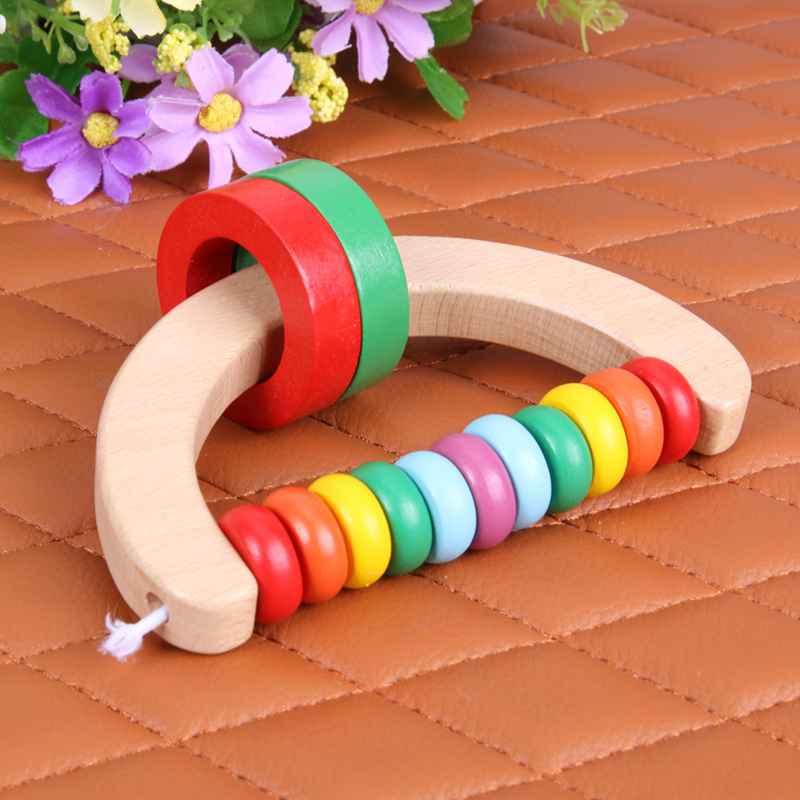 Baby Kids Wooden Bell Rattle Toy Baby Handbell Mus... – Grandado