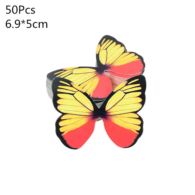 50 pièces coloré papillon fleur gâteau Topper joye... – Grandado