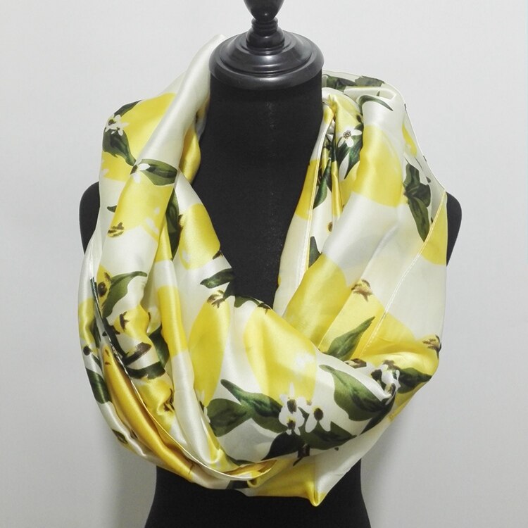 Soft Silk Loop Scarfs Women Luxury Desigenr Lemon ... – Vicedeal