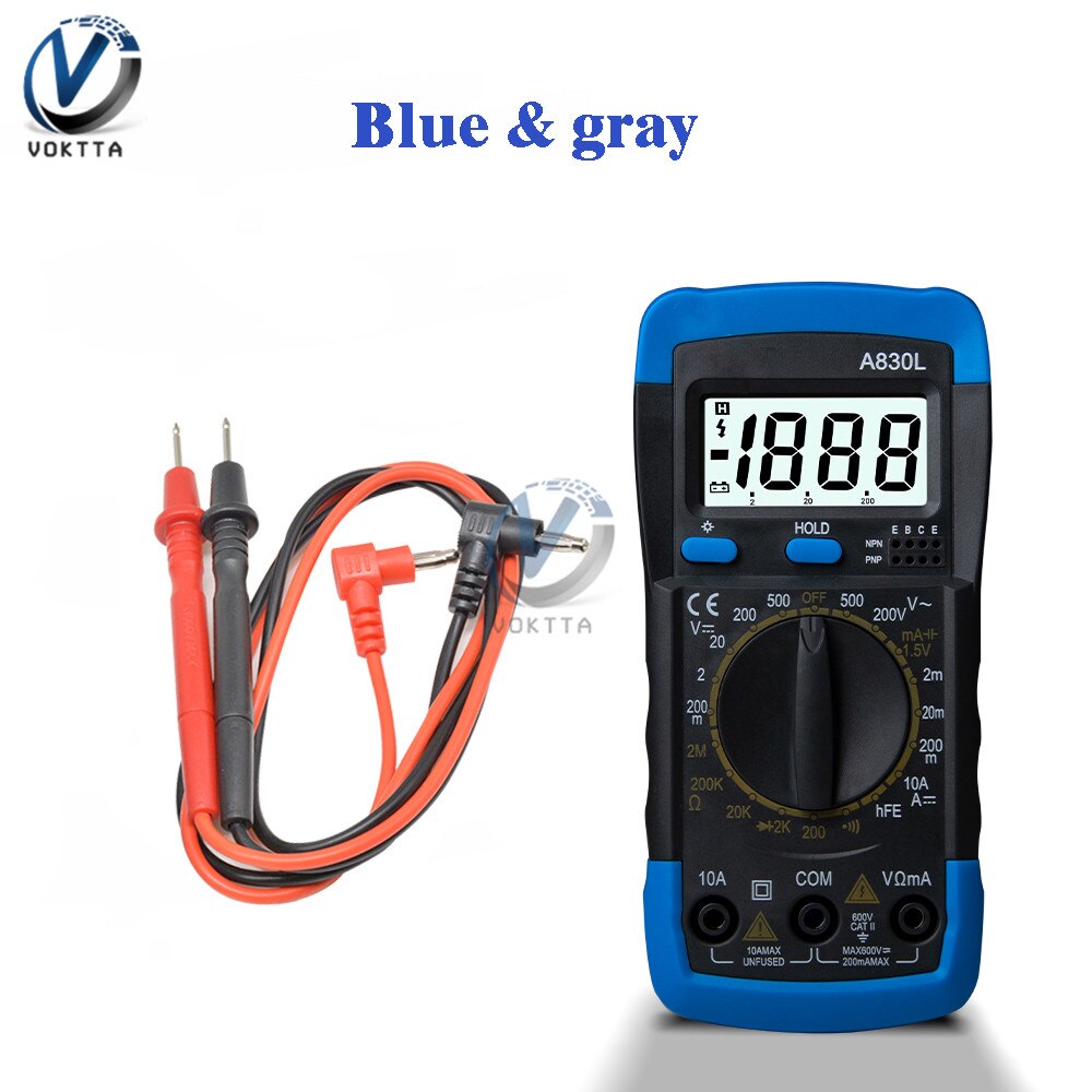 A830l digitalt display lcd multimeter bærbart hånd... – Vicedeal