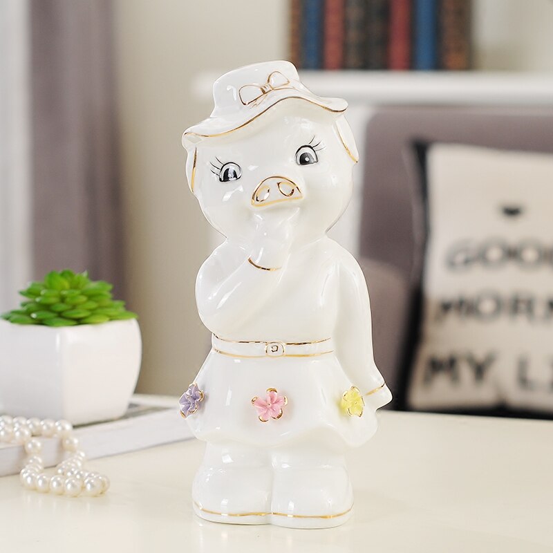 Year cute couple cartoon ceramic pig ornament bedr... – Grandado