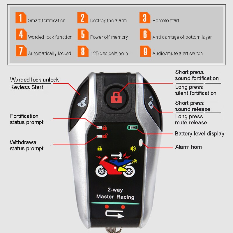 Remote Engine Start Motorfiets Autostart Keyless U... – Vicedeal