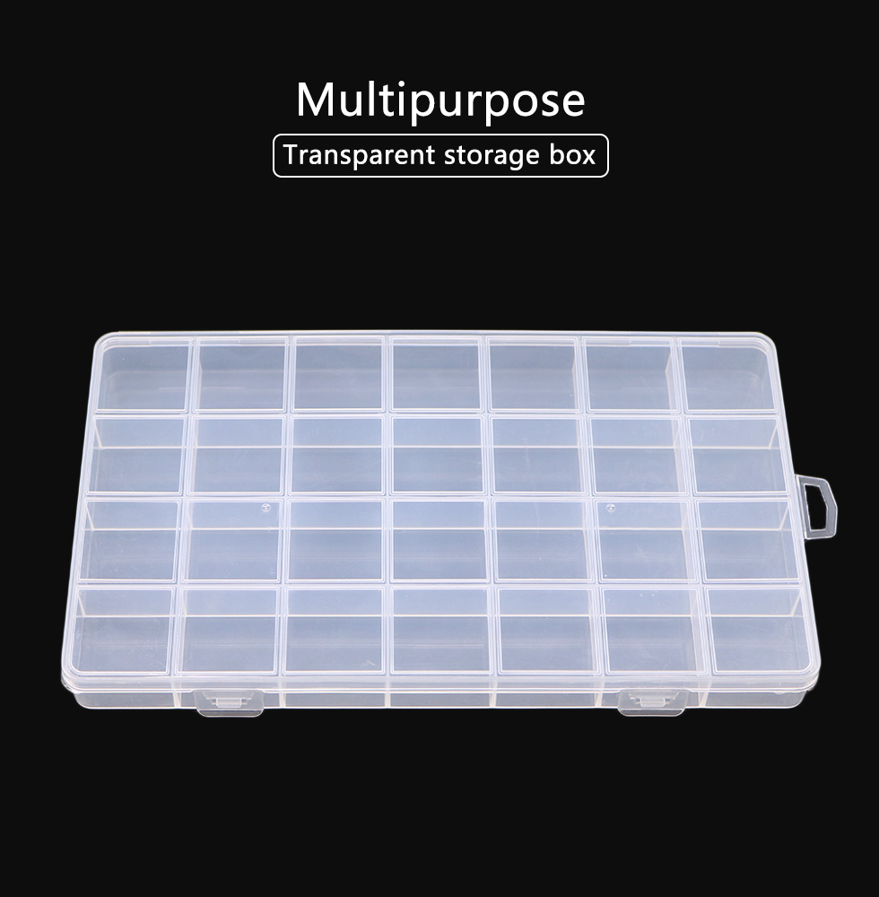 28 Grid Rectangle Plastic Jewelry Box Compartment ... – Grandado