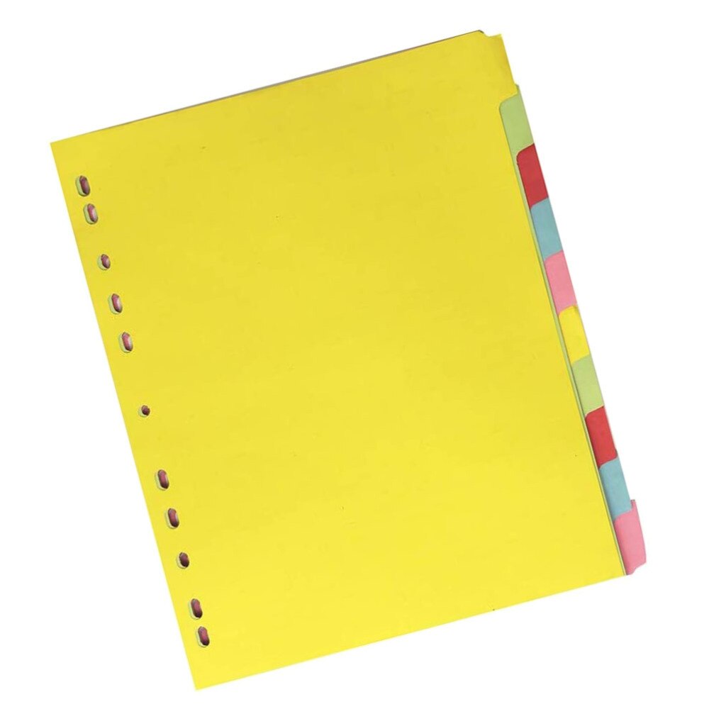 12Pcs A4 Size Colored 11 Holes Divider Category Pa... – Grandado