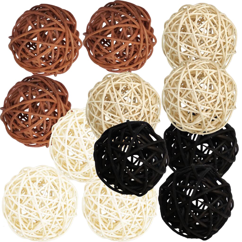 12Pcs Decorative Wicker Rattan Ball 5 cm Spheres, ... – Vicedeal