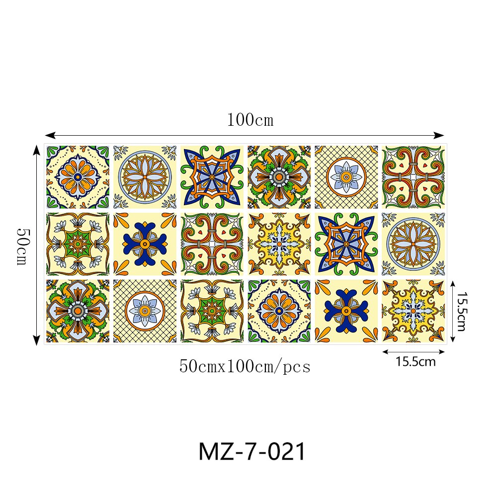 Spanish Style Matte Tile Sticker Kitchen Washbasin... – Grandado