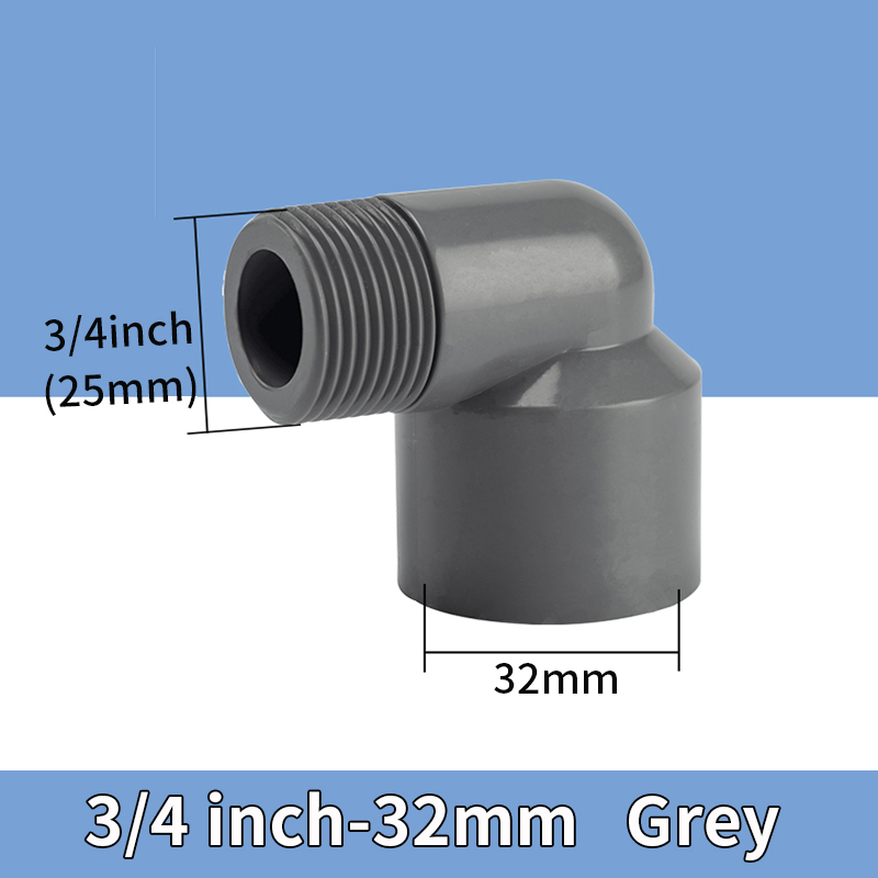 PVC 90° Connector 20 25 32mm To 1/2" 3/4" 1" Equal... – Vicedeal