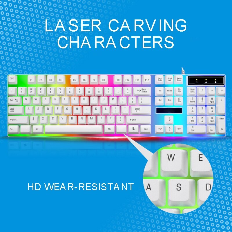 Wired USB Keyboard Combo RGB For Desktop Laptop Me... – Grandado