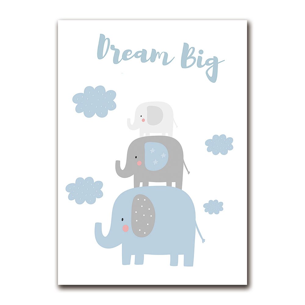 Canvas Schilderij Wolken Nursery Print Baby Poster... – Grandado