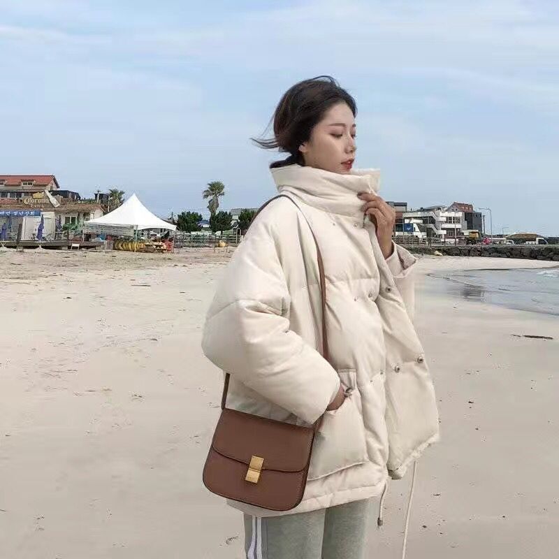 Warm Bubble Coat Solid Standard Collar Oversized S... – Grandado