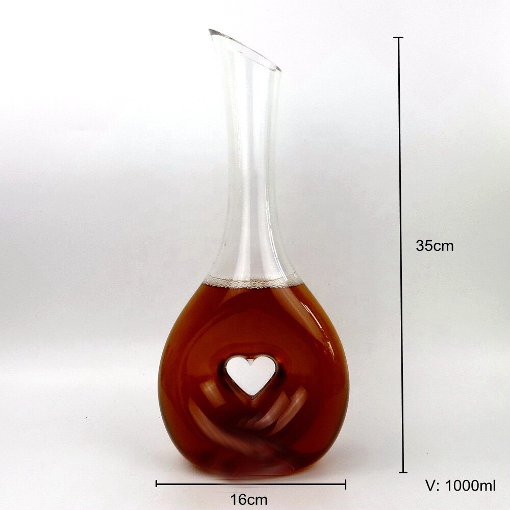 Hand-Made Loodvrij Kristal Glas Decanter Hart Wijn... – Vicedeal