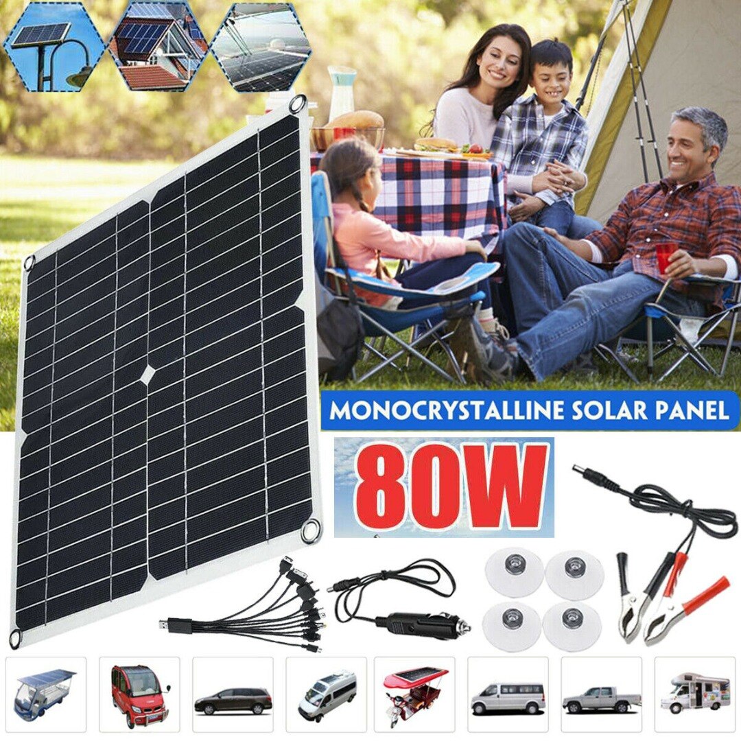 Pohiks Flexible Solar Charger 80W 18V Monocrystall... – Grandado