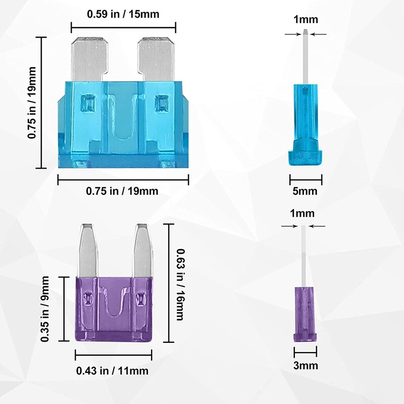 160-Piece Car Fuse Set, 96 Mini Blade Fuses + 64 S... – Grandado