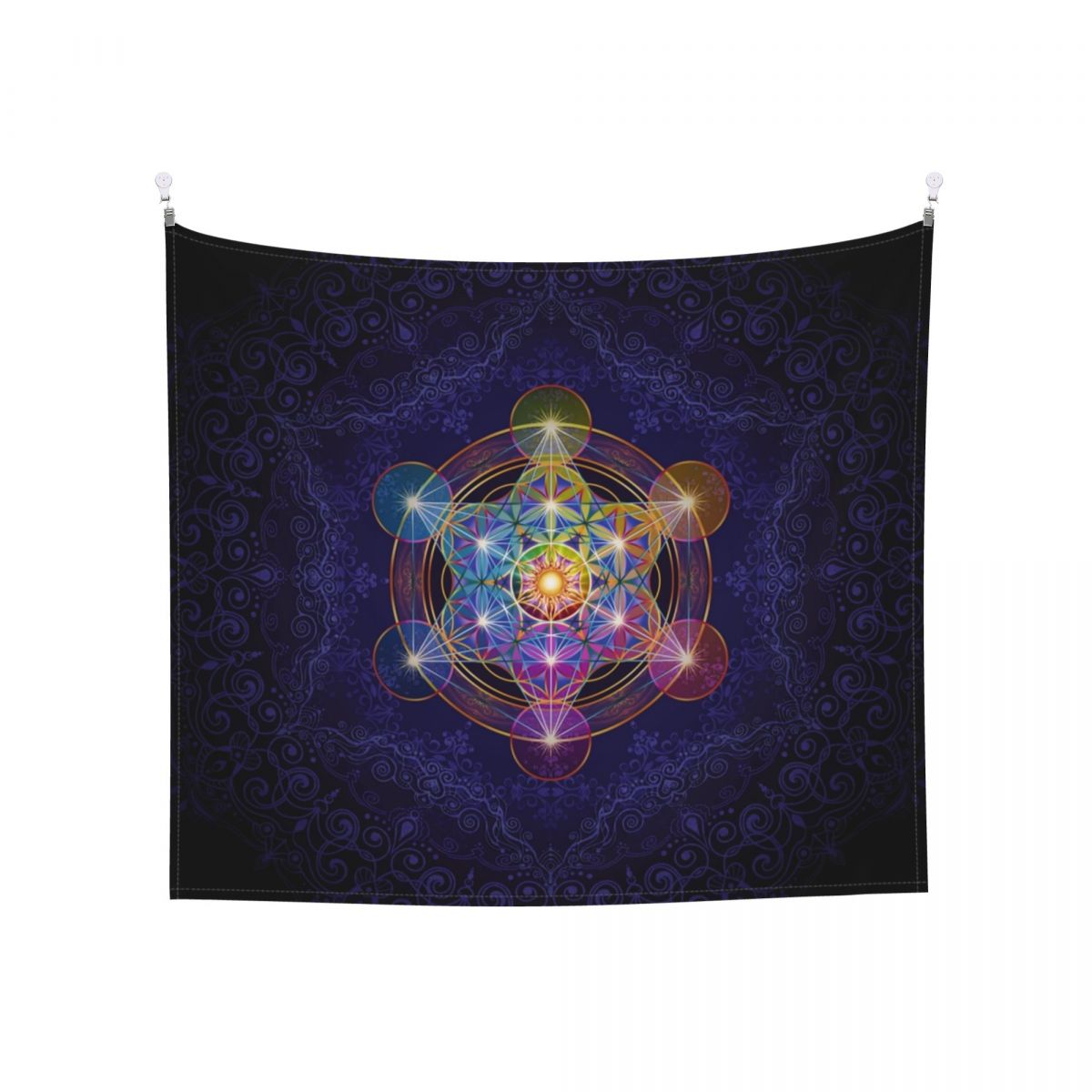 Metatron's Cube Merkabah Tapestry Wall Hanging... – Grandado