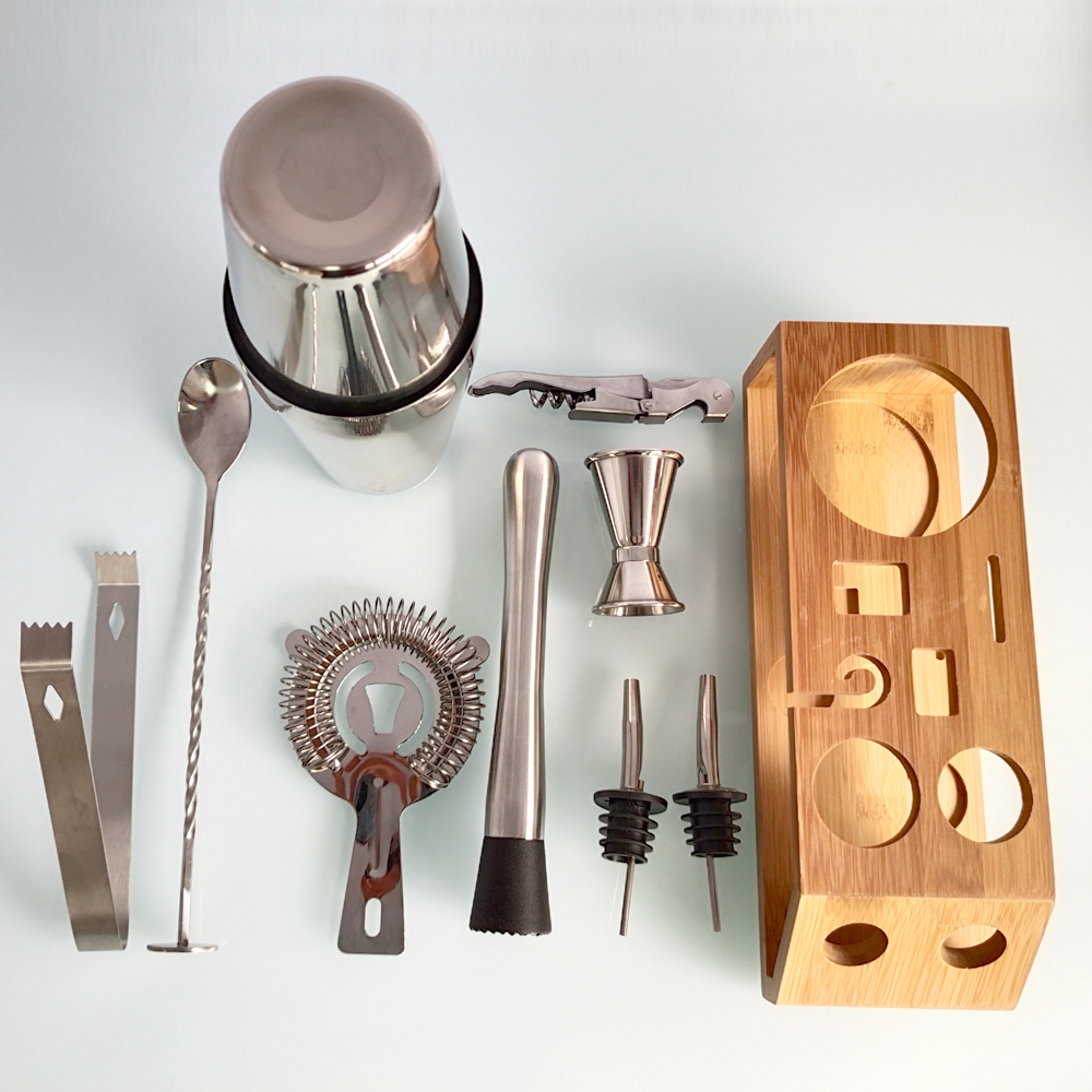 Barman Kit, 10 Stuk Cocktail Shaker Set Bamboe Tra... – Grandado