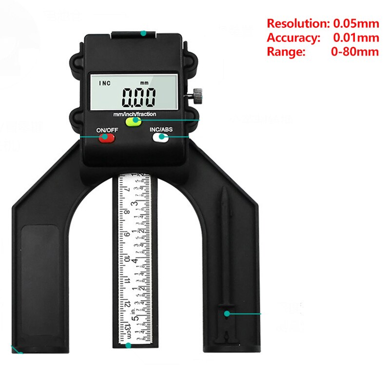 Digital Depth Gauge Caliper Digital Tread Depth Ga... – Grandado