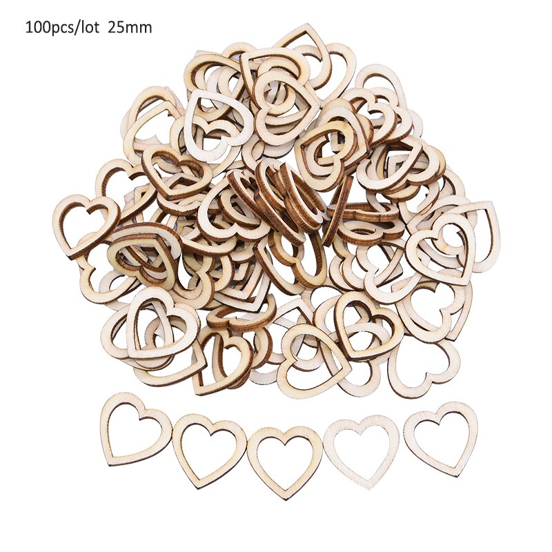 Natural Heart/Round Shape Wood Chip Unfinished Woo... – Vicedeal