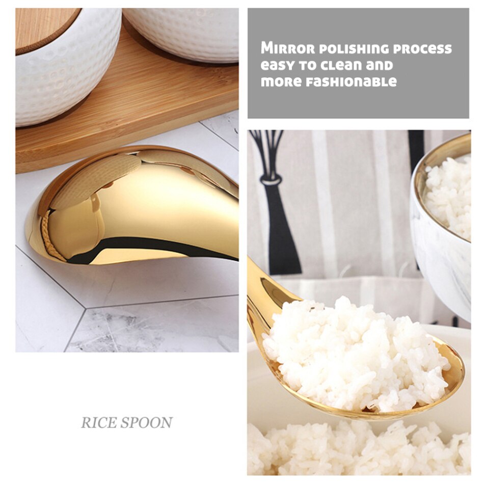 1Pc Rijst Opscheplepel 18/8 Rvs Servies Lange Hand... – Grandado