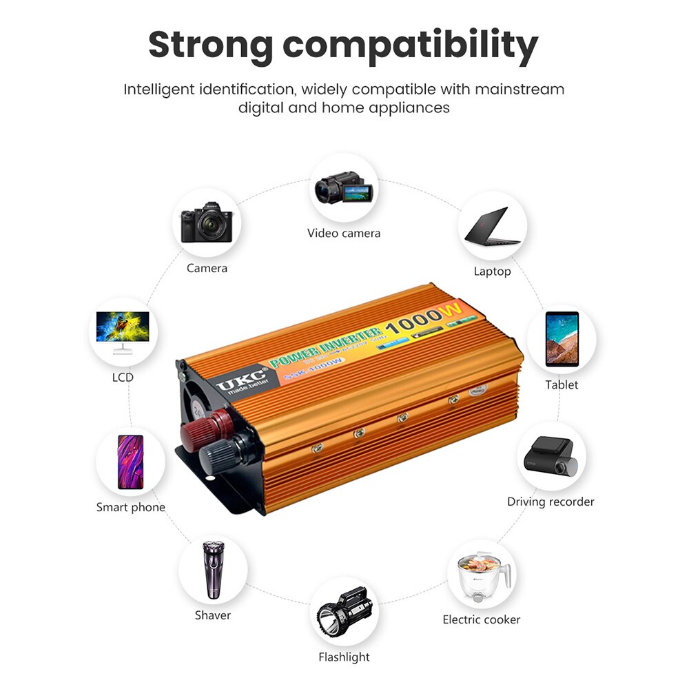 AOSHIKE 24V to 220V Inverter Peak Power 500W 1000W... – Grandado