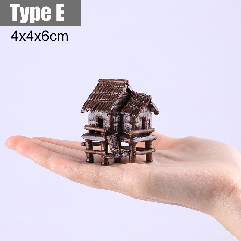 Retro Mini House Bungalow Resin Ornaments Aquarium... – Vicedeal
