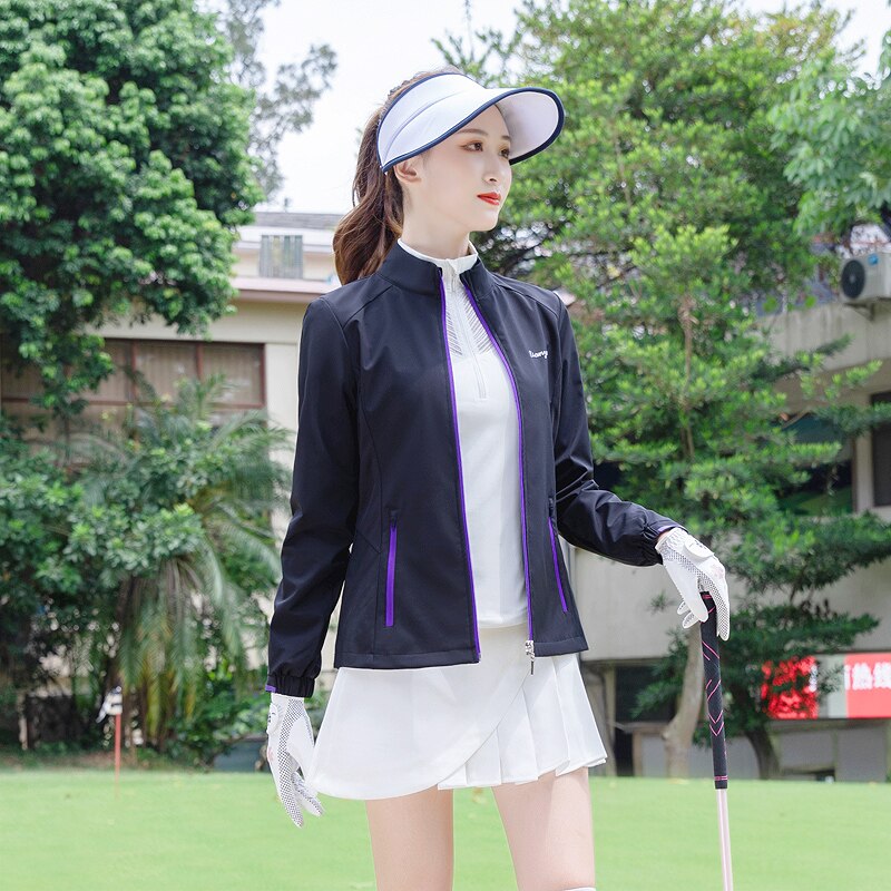 Autumn Women Golf Windbreaker Long Sleeve Sports J... – Grandado