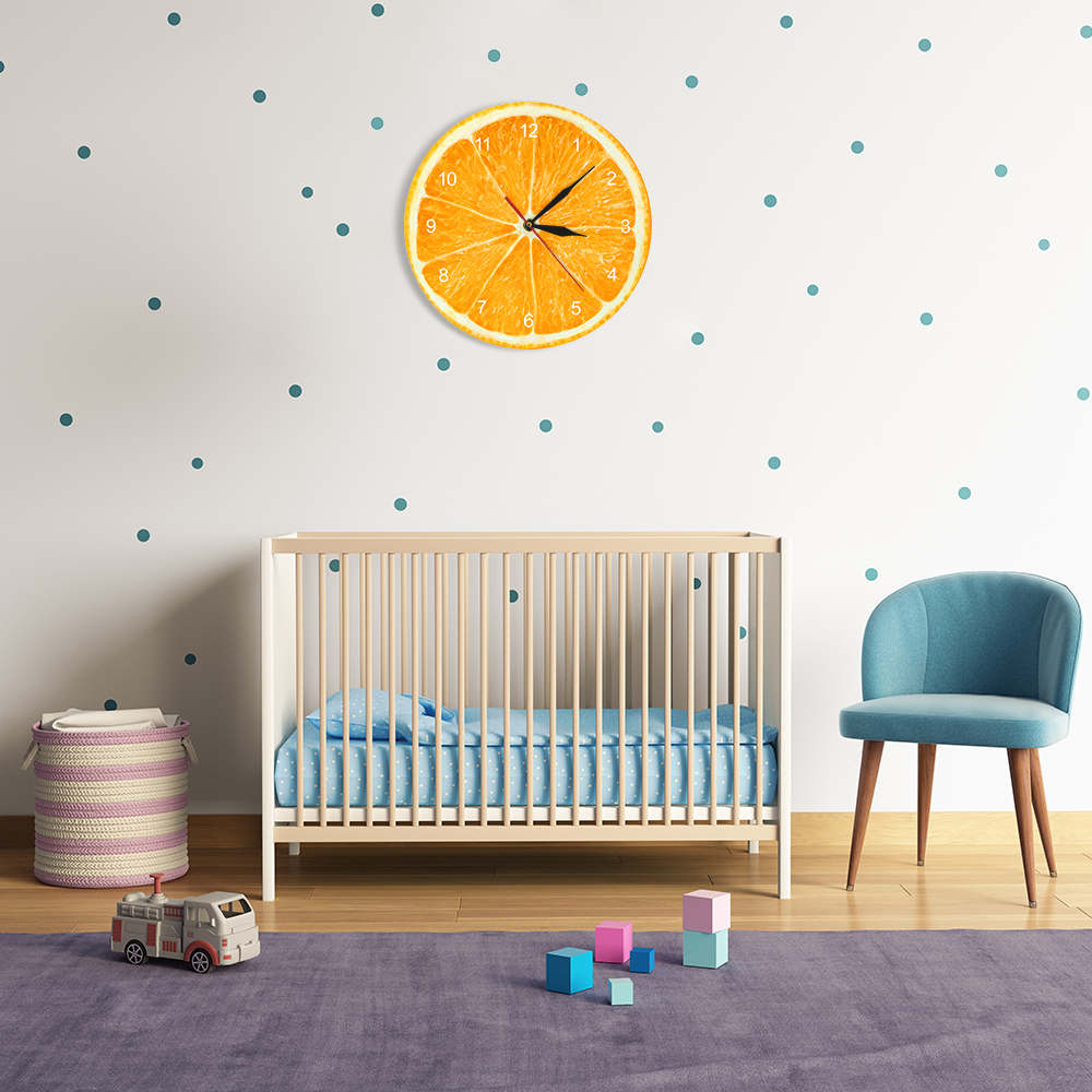 Orange Lemon Fruits Wall Clock in the Kitchen Lime... – Grandado