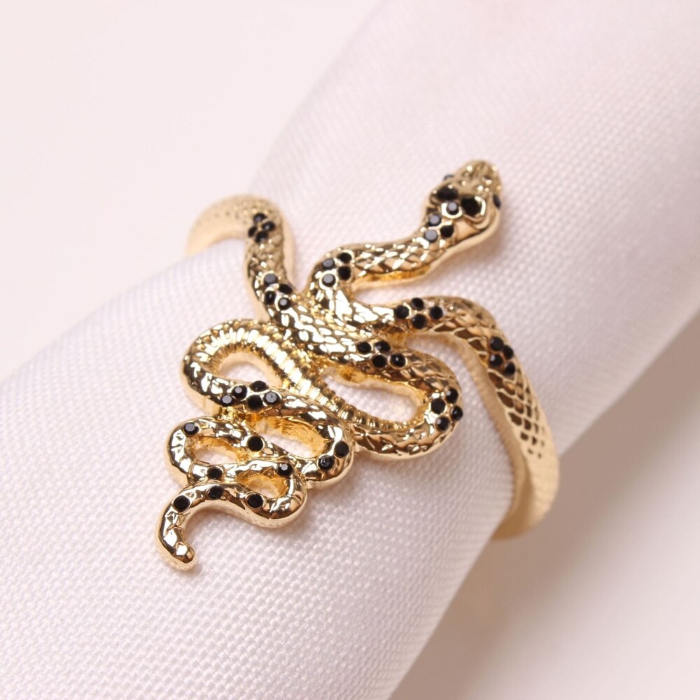 Metal gold plating snake napkin ring napkin ring w... – Grandado